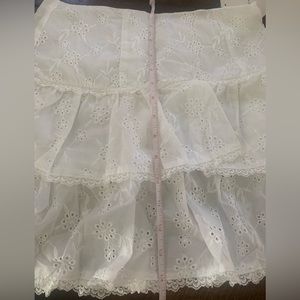 SHEIN | Skirts | Nwt White Eyelet Lace Ruffle Mini Skirt | Poshmark